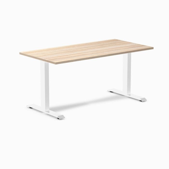 Desky Fixed Height Classic Oak Melamine Desk 1500x750mm White Leg ...