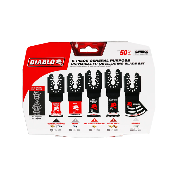 Diablo Universal General Purpose Multi-Tool Blade Set - 5 Piece ...