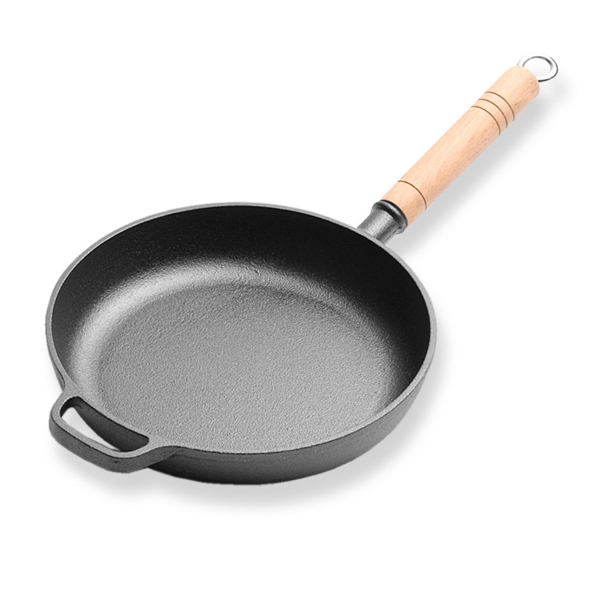 SOGA 27cm Round Cast Iron Frying Pan Skillet Steak Sizzle Platter ...