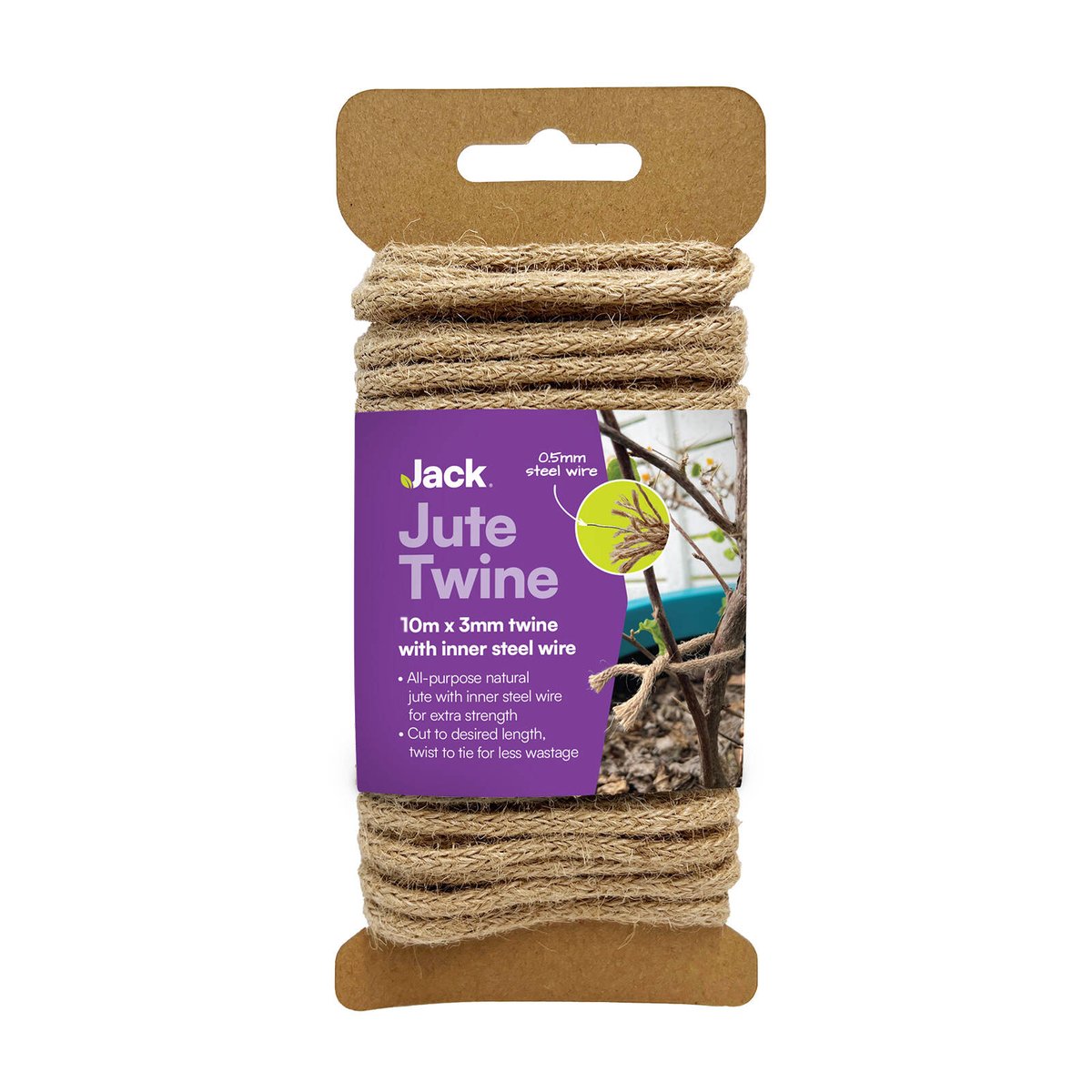 Jack 3mm x 10m Jute Twine With Wire - Bunnings Australia