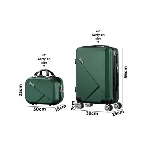 Mazam 2PCS Luggage Suitcase Set TSA Lock Green - Bunnings Australia