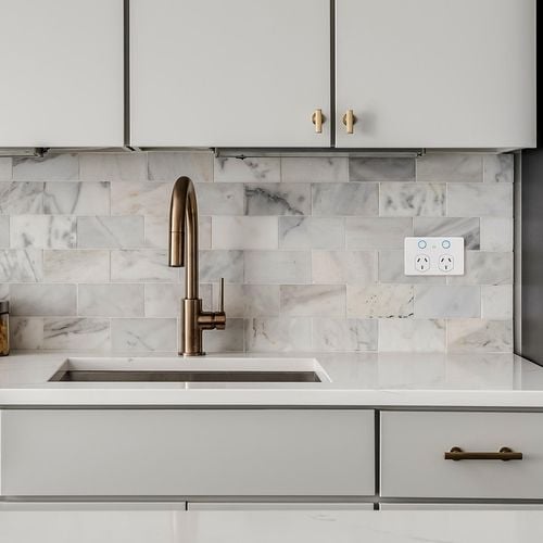 DETA White Gloss Grid Connect Smart Double Touch Power Point - Bunnings ...