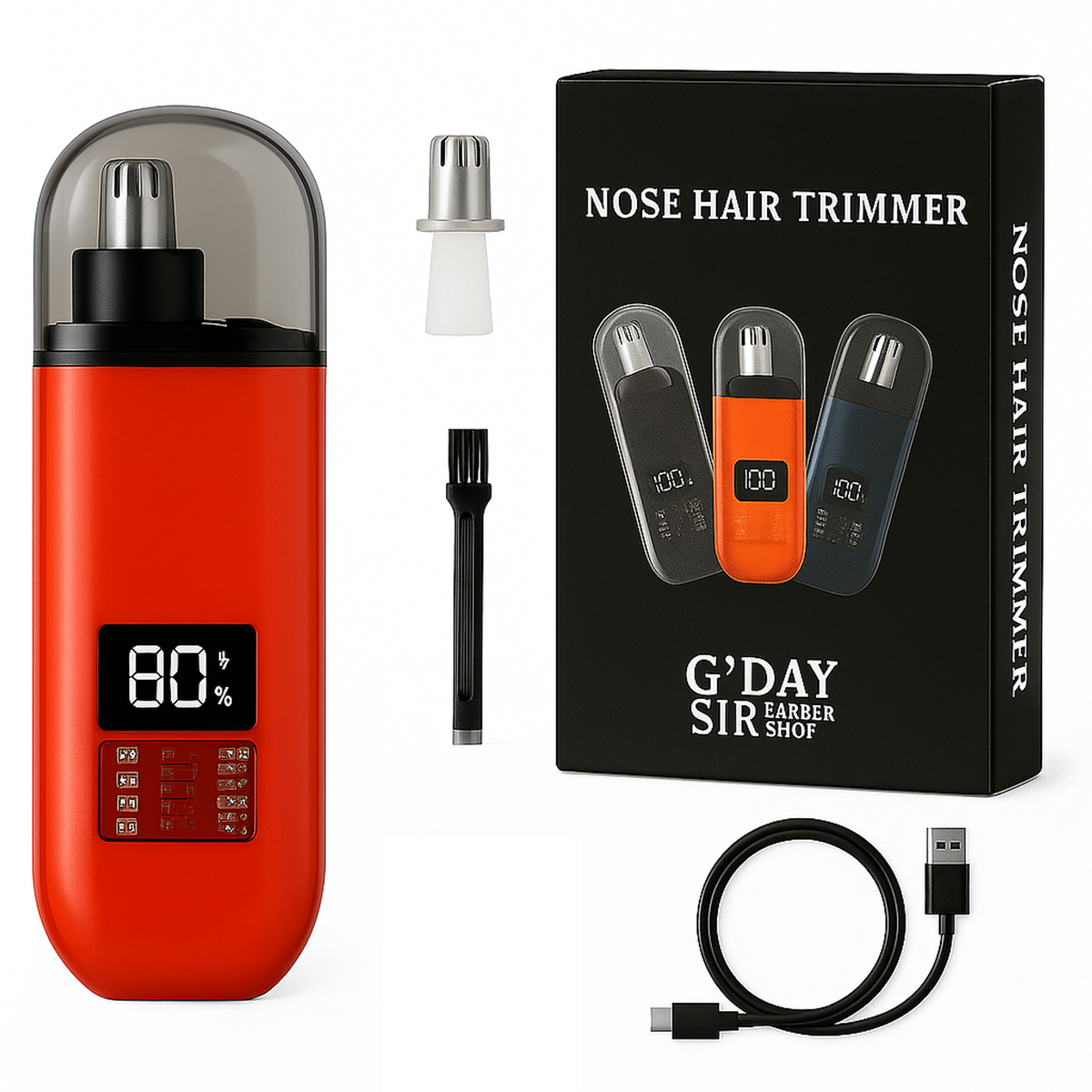 Handheld Portable Nose Hair Trimmer Rechargeable USB-C Clipper Shaver ...