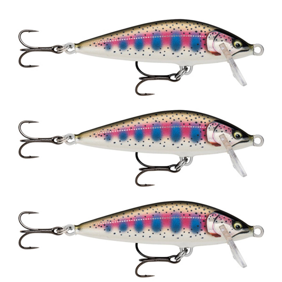 3x Rapala 3.5cm Countdown Sinking Hardbody Balsa Fishing Lures - Gilded Rainbow - Bunnings Australia