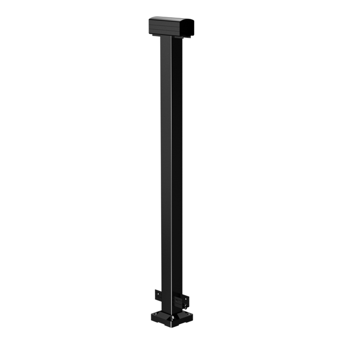 Peak 1000mm Black Aluminium Deck Balustrade Mid Post - Black - Bunnings ...