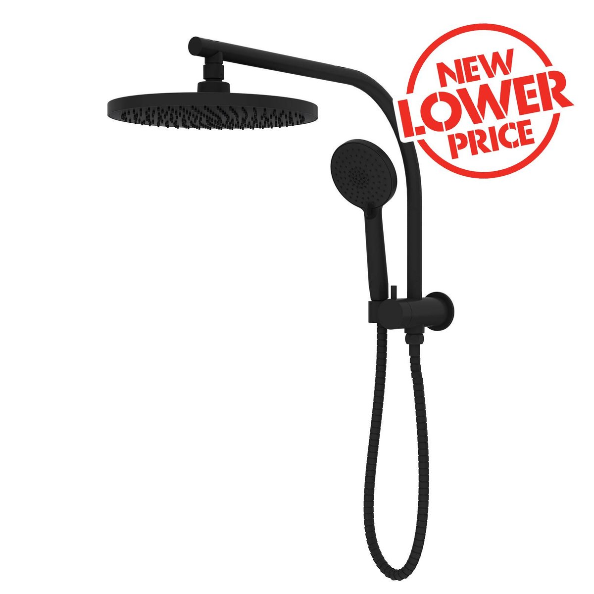 Flexispray WELS 3 Star 9L/min Black Matte Havana Short Twin Shower ...