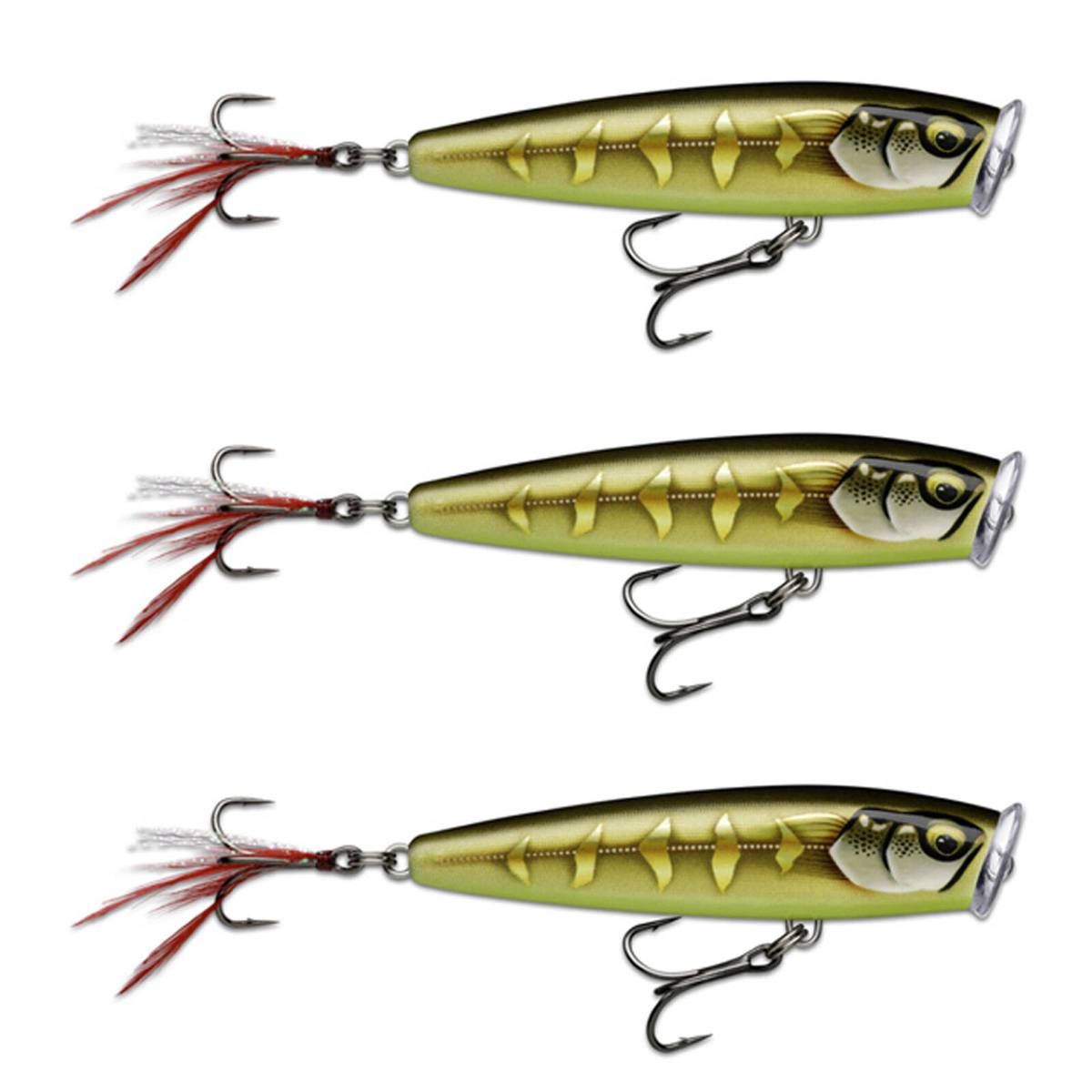 3x Rapala 9.5cm Skitter Pop Elite Topwater Fishing Lures - Gilded Grey ...