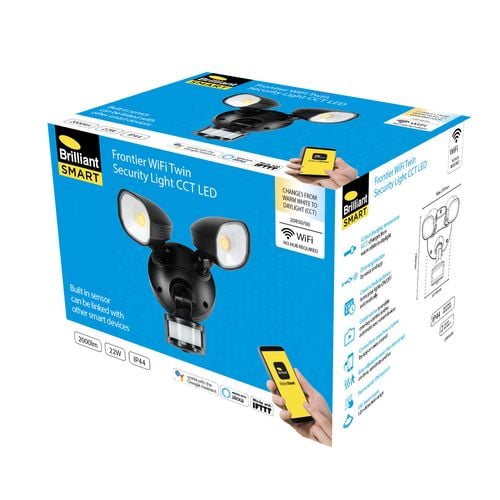 Brilliant 22W Frontier Smart LED Twin Flood Light With Sensor ...