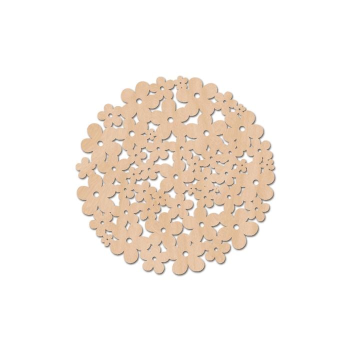 Nord Deco Wooden Coaster Kitchen Decor 10x10cm - Flowers - Bunnings ...