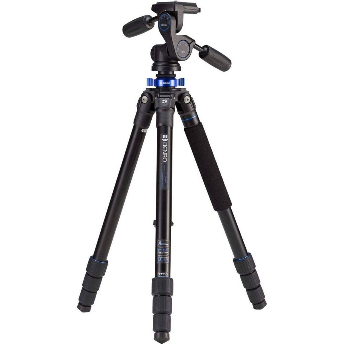 Benro Mach3 Series 2 Carbon Fibre Tripod w/ Twist Lock HD2 Head 167cm ...