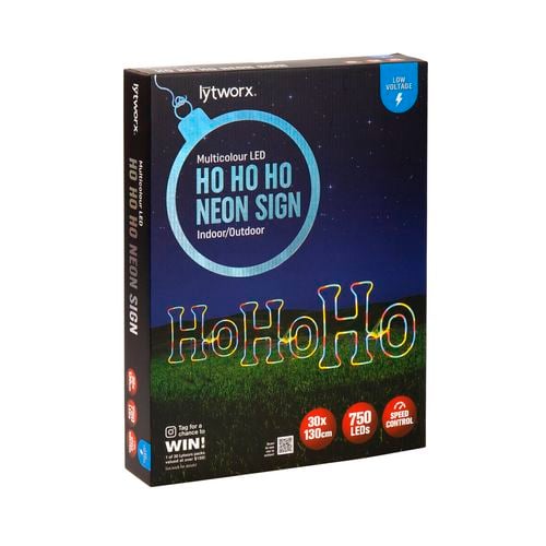 Lytworx Multicolour Ho Ho Ho Neon Sign - Bunnings Australia
