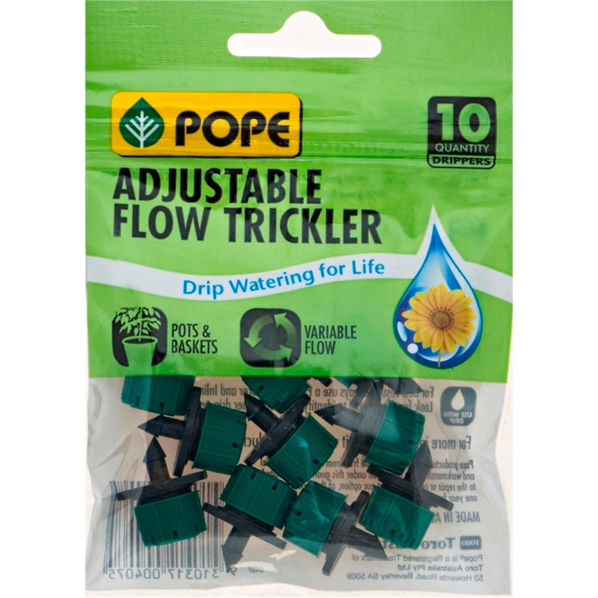 Pope Barbed Adjustable Flow Trickler - 10 Pack - Bunnings Australia