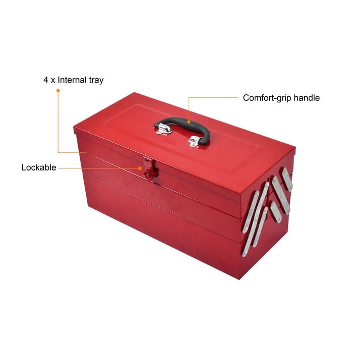 Craftright 460mm Red Tool Box With 5 Trays - Bunnings New Zealand