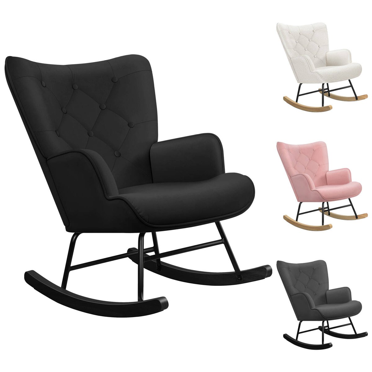 ALFORDSON Rocking Chair Armchair Velvet - Bunnings Australia