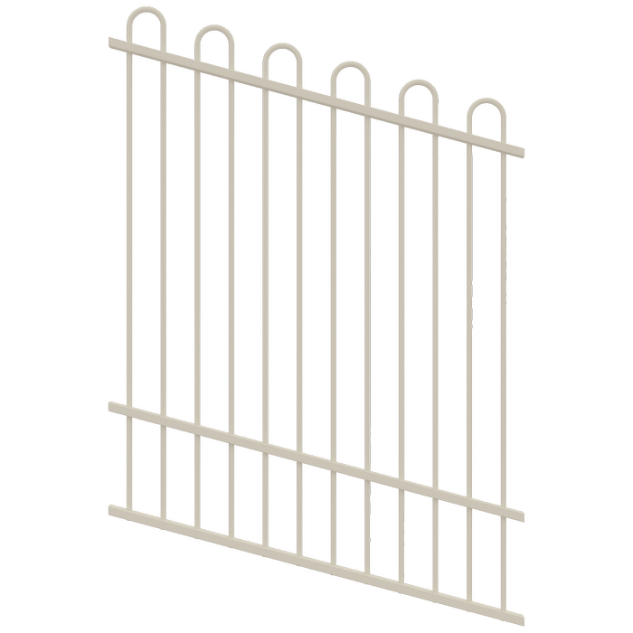 ProtectorAl 0350-1200W x 1500H Surfmist Loop Top Pool Fence Panel Raked ...