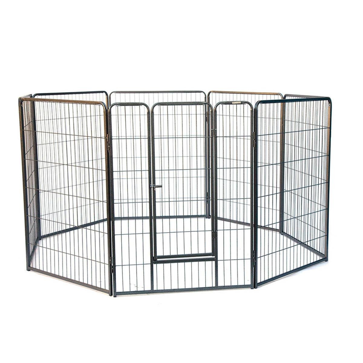 8 Panels Galvanised Pen Run for Dog Chicken Chook Rabbit Cat 100cm ...