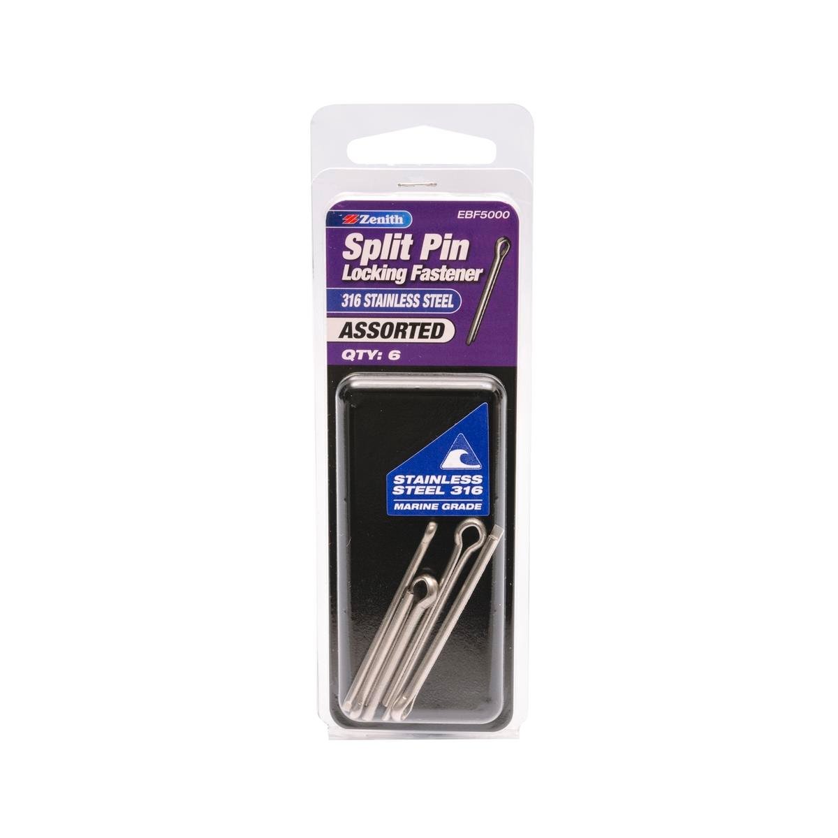 Zenith Assorted 316 Stainless Steel Split Pin - 6 Pack - Bunnings Australia
