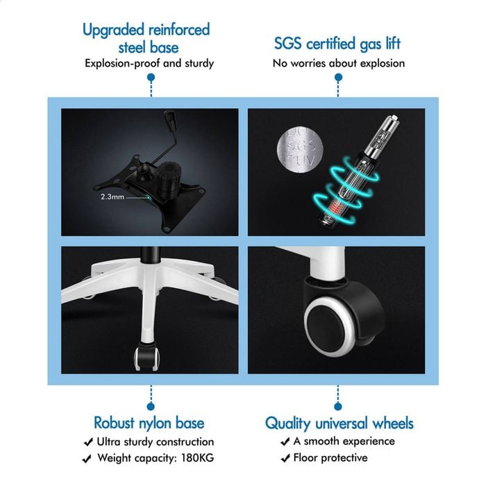 ALFORDSON Mesh Office Chair Cyan White - Bunnings Australia