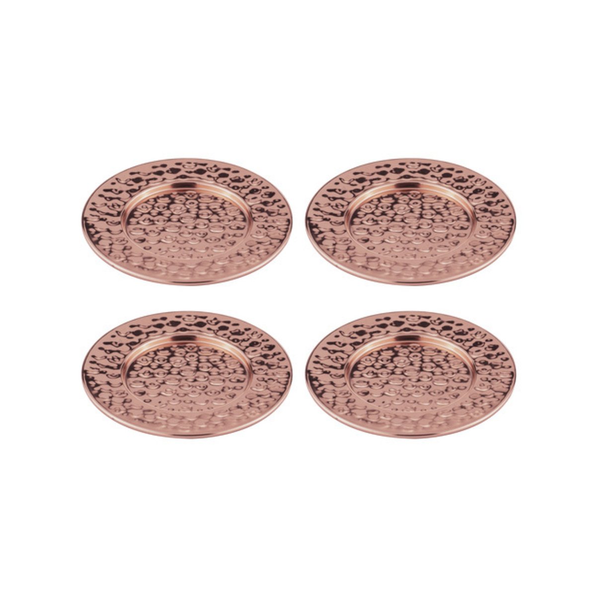 4PK Spencer Hammered 13cm Metallic Coaster Set - Copper - Bunnings ...