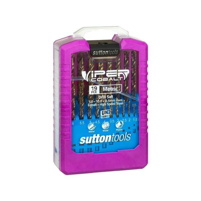 Sutton Tools 19 Piece Viper Cobalt Drill Set - Bunnings Australia