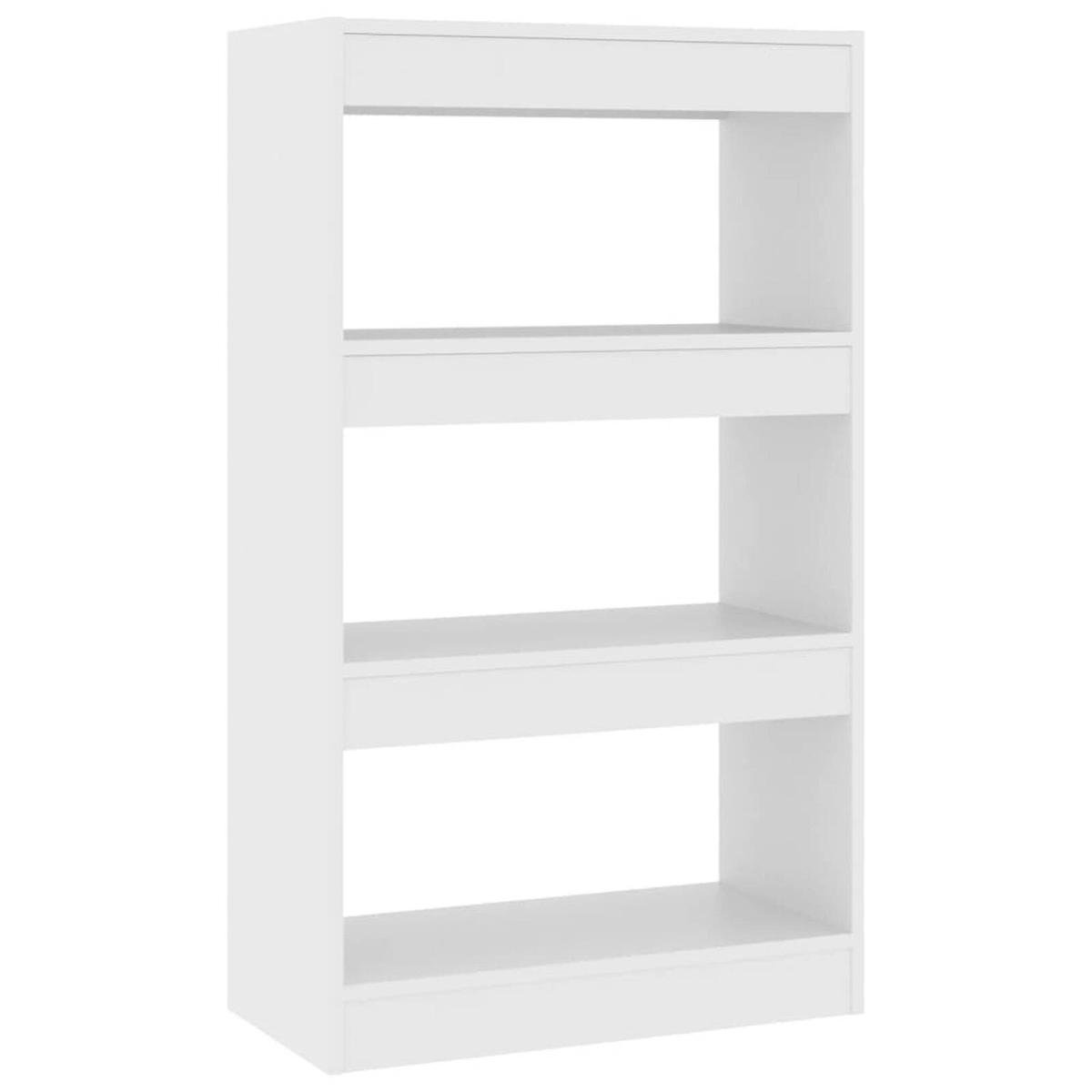 vidaXL Book Cabinet/Room Divider White Engineered Wood Bookcase Storage ...