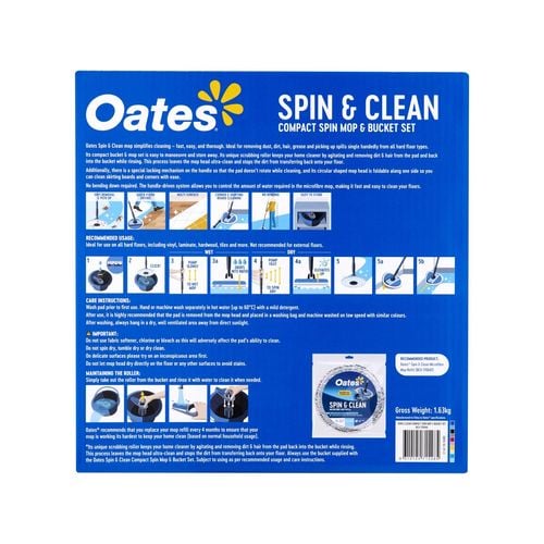 Oates Spin & Clean Compact Spin Mop & Bucket Set - Bunnings New Zealand