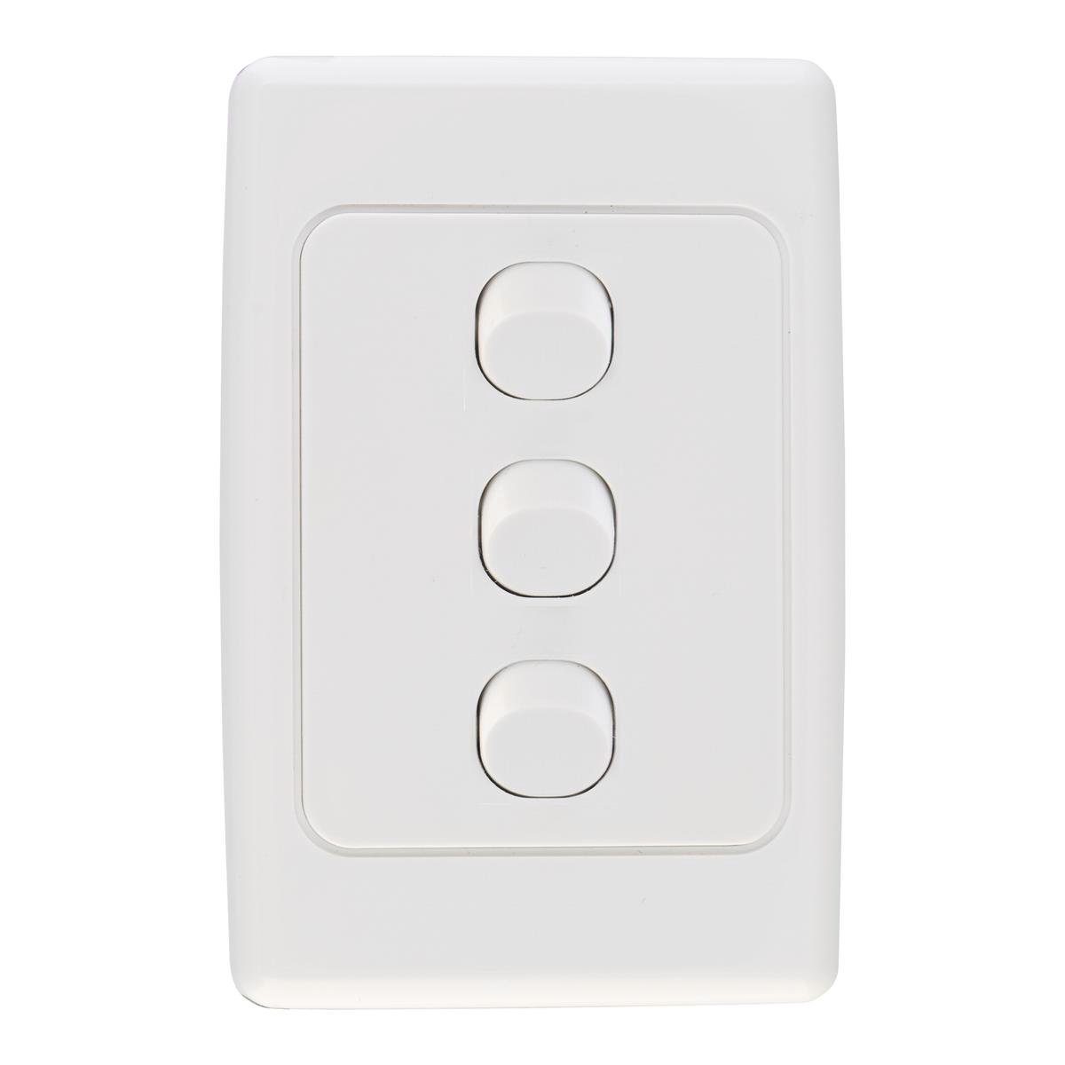 Deta White Vertical Triple Wall Switch - Bunnings New Zealand