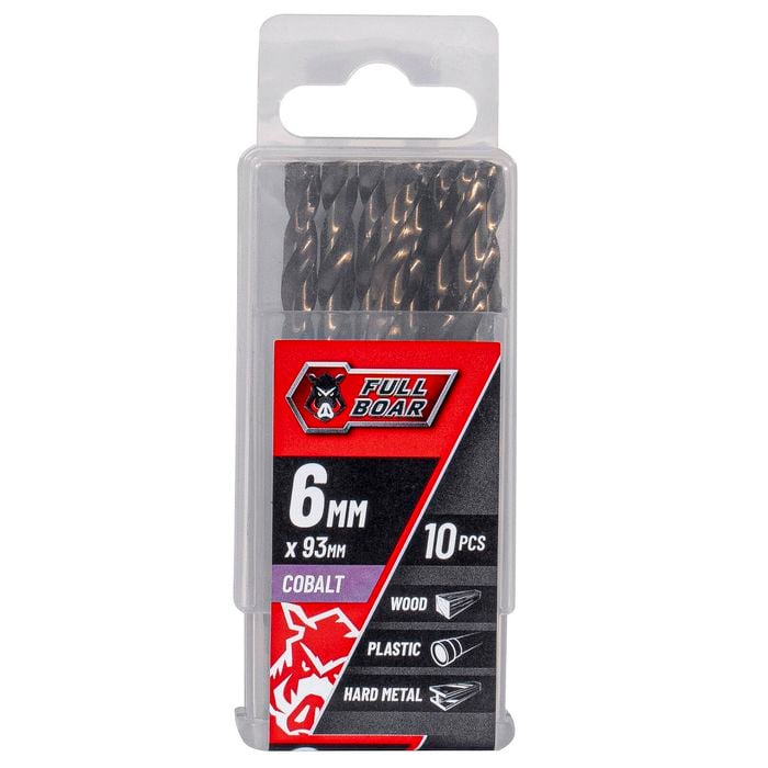 Full Boar 6mm M35 Cobalt Drill Bit - 10 Pack - Bunnings Australia
