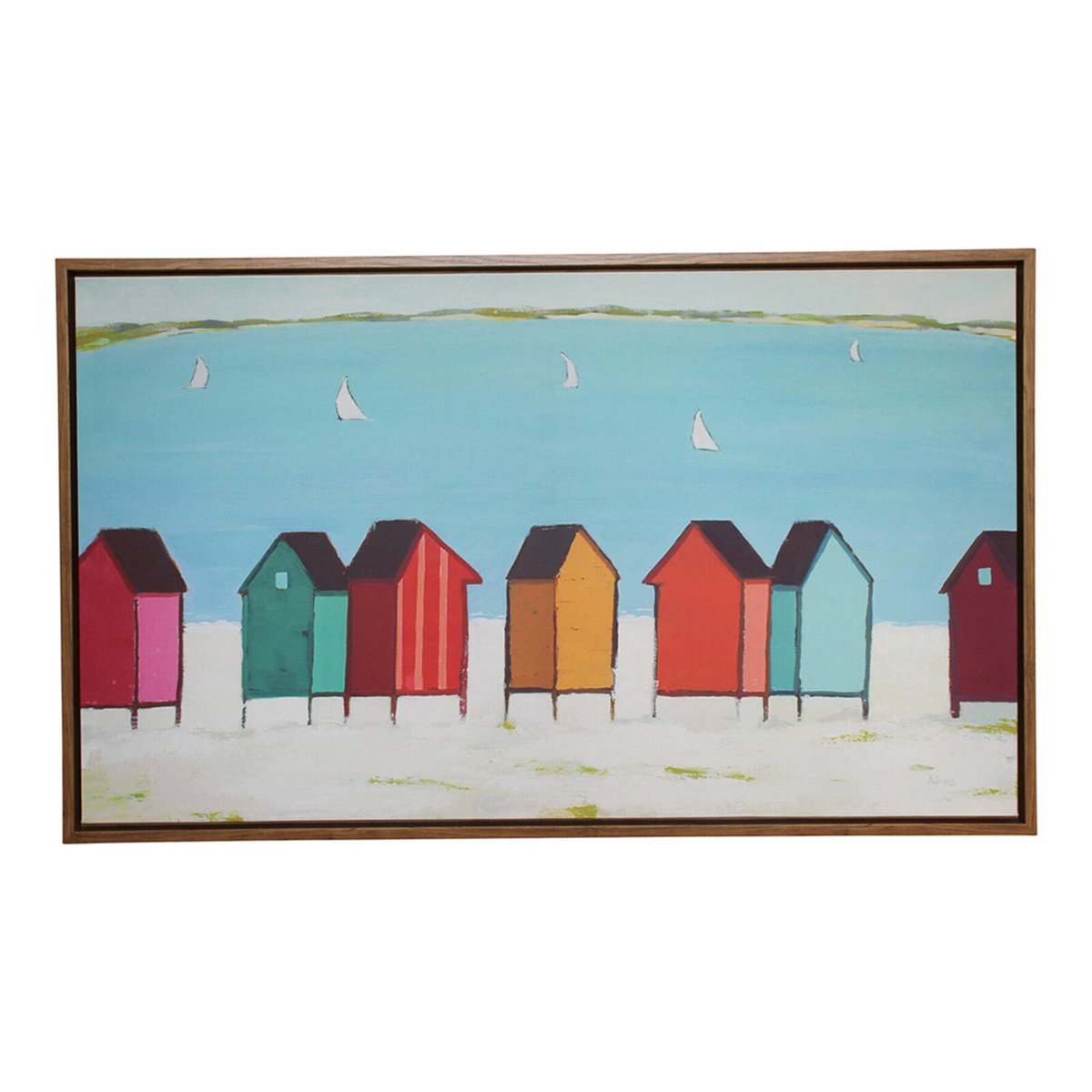 LVD Framed 60x100cm Canvas/Resin Cabanas Wall Art Display - Bunnings ...