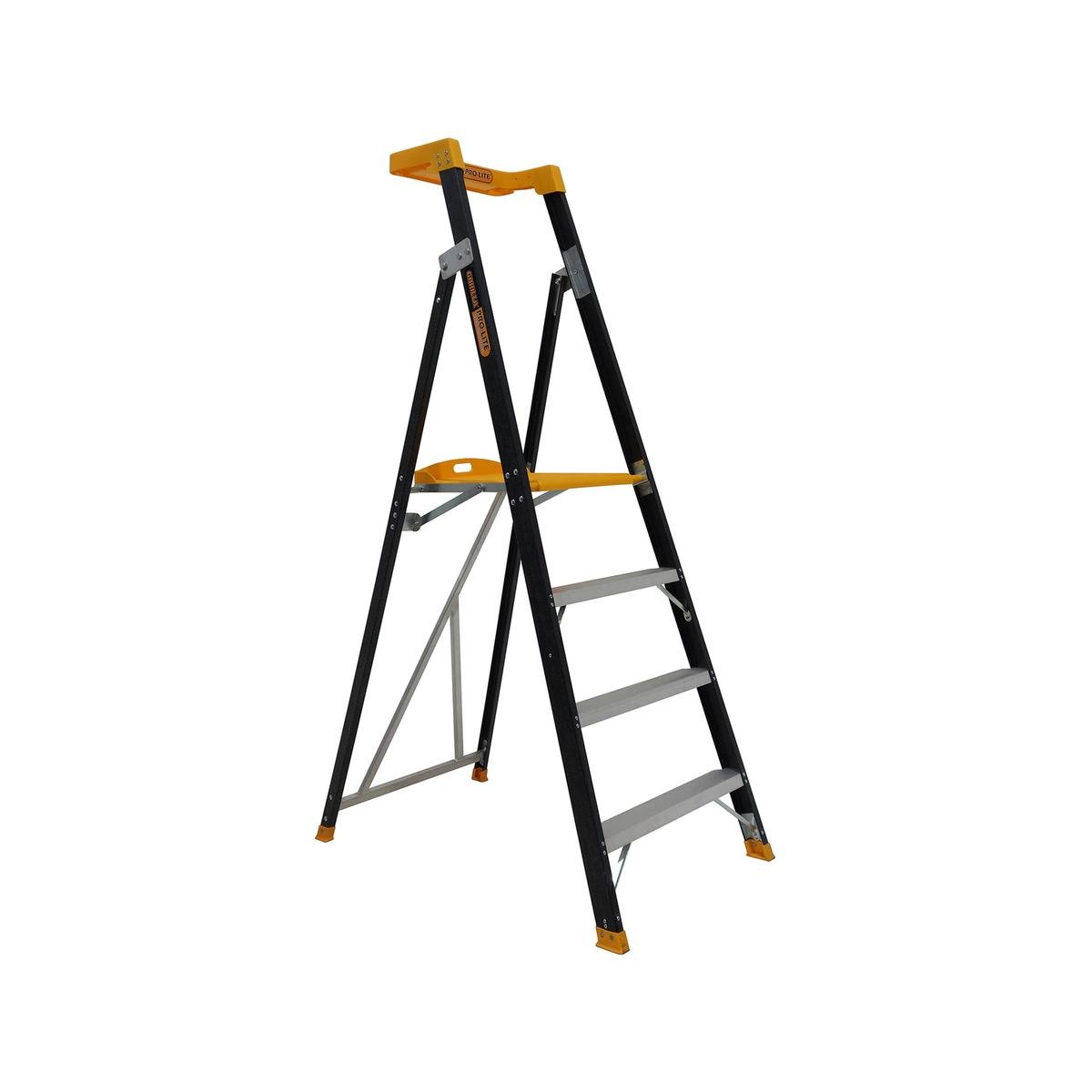 Gorilla 150kg Pro-Lite 4 Step Fibreglass Platform Ladder - Bunnings ...