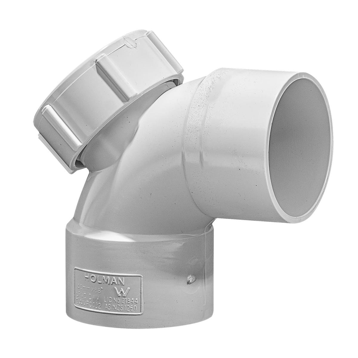 Holman 40mm x 88° DWV PVC IO Female and Female Bend - Bunnings Australia