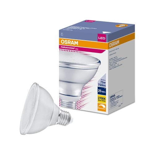 Osram 10.5W 750lm WW 35 Degree LED Par30 Glass E27 Light Globe ...