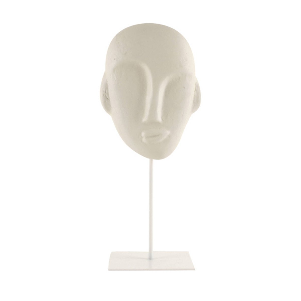 Maine & Crawford Troy Papier Mache 35cm Mask On Stand - Cream ...