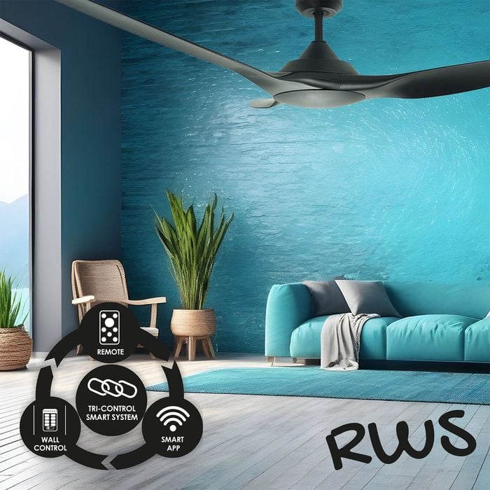 Vencha Raven RWS 1160mm ABS Blades DC Ceiling Fan with Tri-Control ...