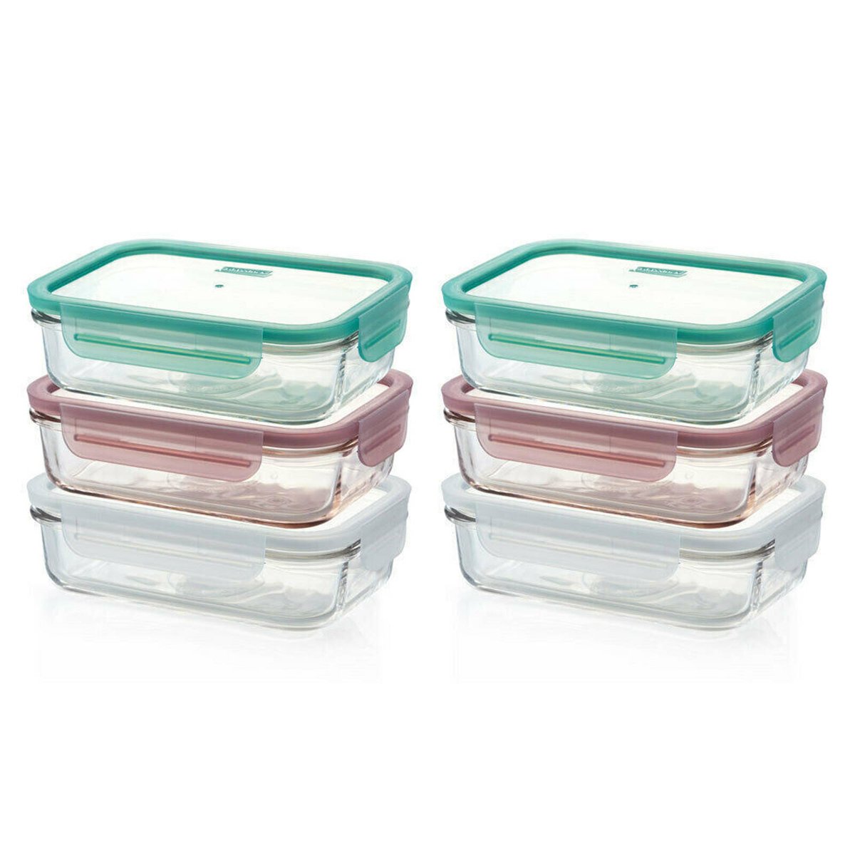 Glasslock 710ml Rectangular Storage Container Set w/ Lid 6pc - Bunnings ...