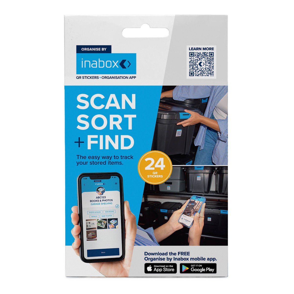 Organise by Inabox QR Code Digital Organisation Stickers - Pack of 24 ...