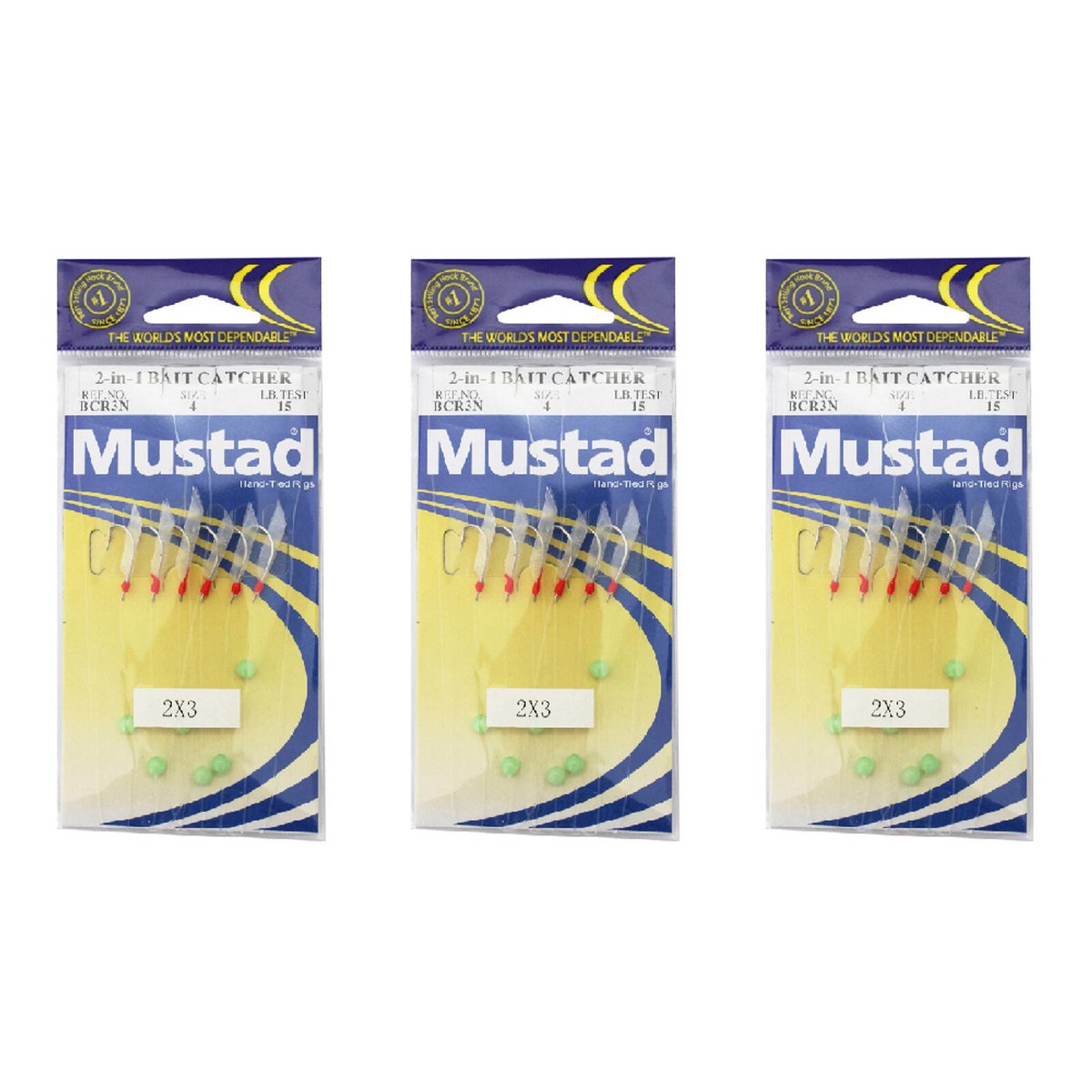 3x Mustad Bait Rigs - 2 x 3 Hook Bait Catcher Rigs - Size 10 - Bunnings ...