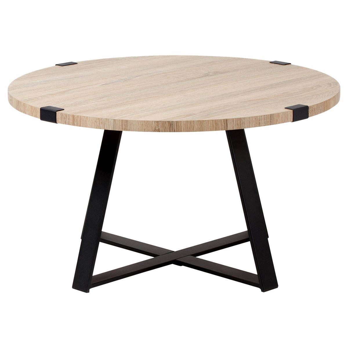 Criterion 770mm Oak Coffee Table with Black Frame - Bunnings Australia