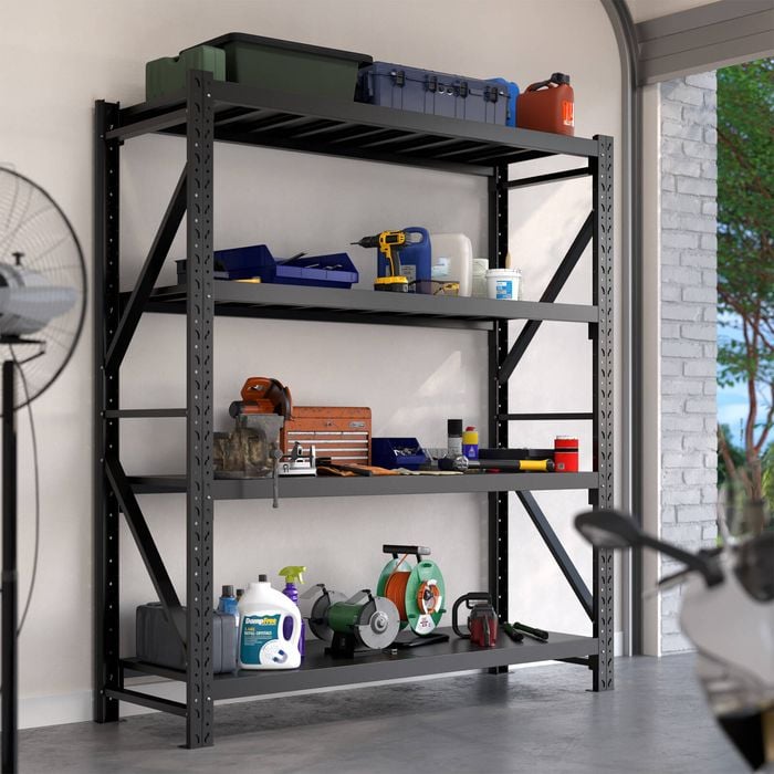Craftright 1800 x 2000 x 600mm Black 4 Tier Metal Shelving Unit ...