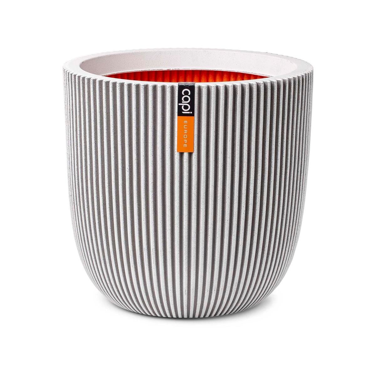Capi 35cm Ivory Groove Outdoor Plant Pot - Bunnings Australia