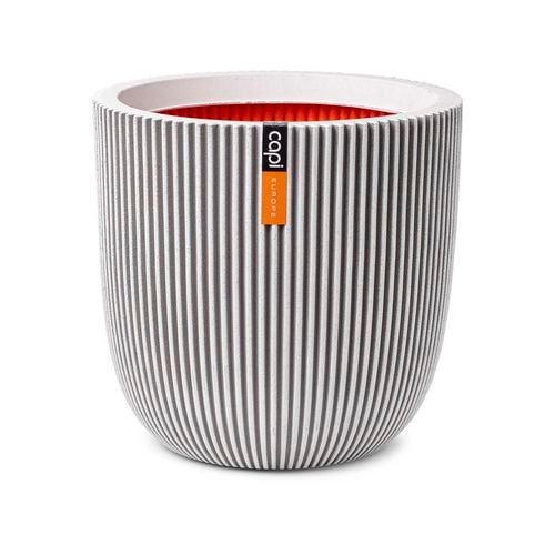 Capi 35cm Ivory Groove Outdoor Plant Pot - Bunnings Australia