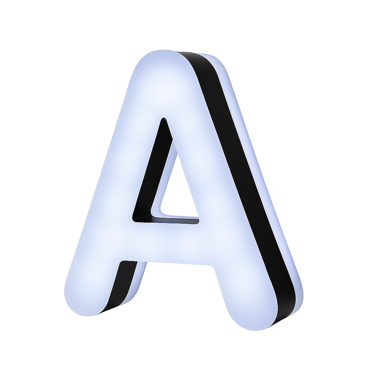 Lit Up 3D Led Letter A Illuminated Opal Acrylic 100mmHx92mmWx23mmD ...