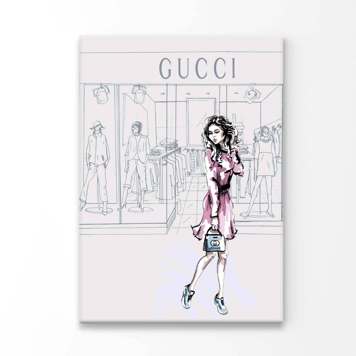 Modern Pink Lady Fashion Store Print 100% Australian Made 90x120cm ...