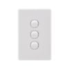 DETA White Gloss S-Line Triple Vertical Wall Switch - Gloss White ...