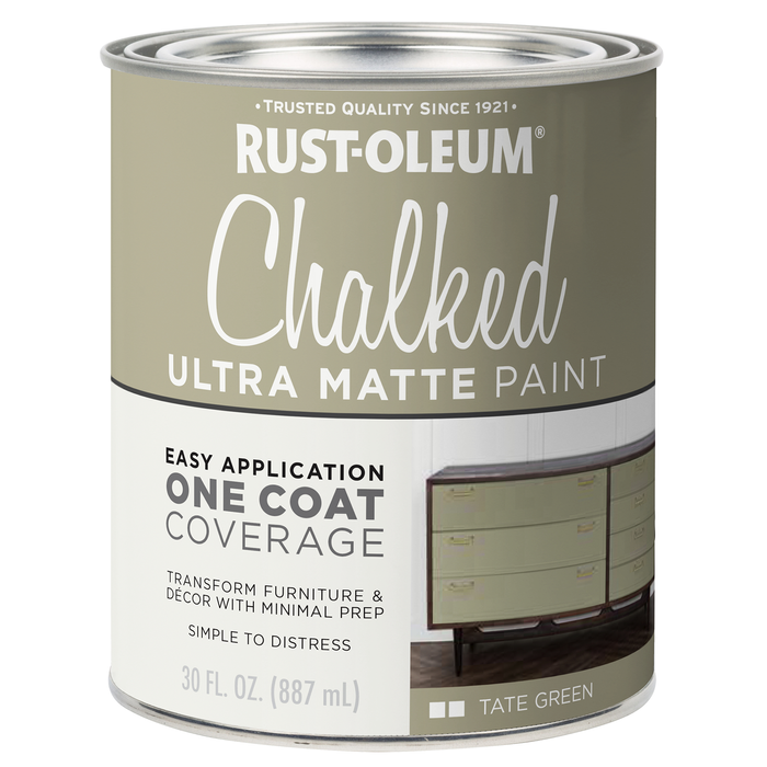 Rust-Oleum 887ml Tate Green Ultra Matt Chalked Paint - Bunnings Australia