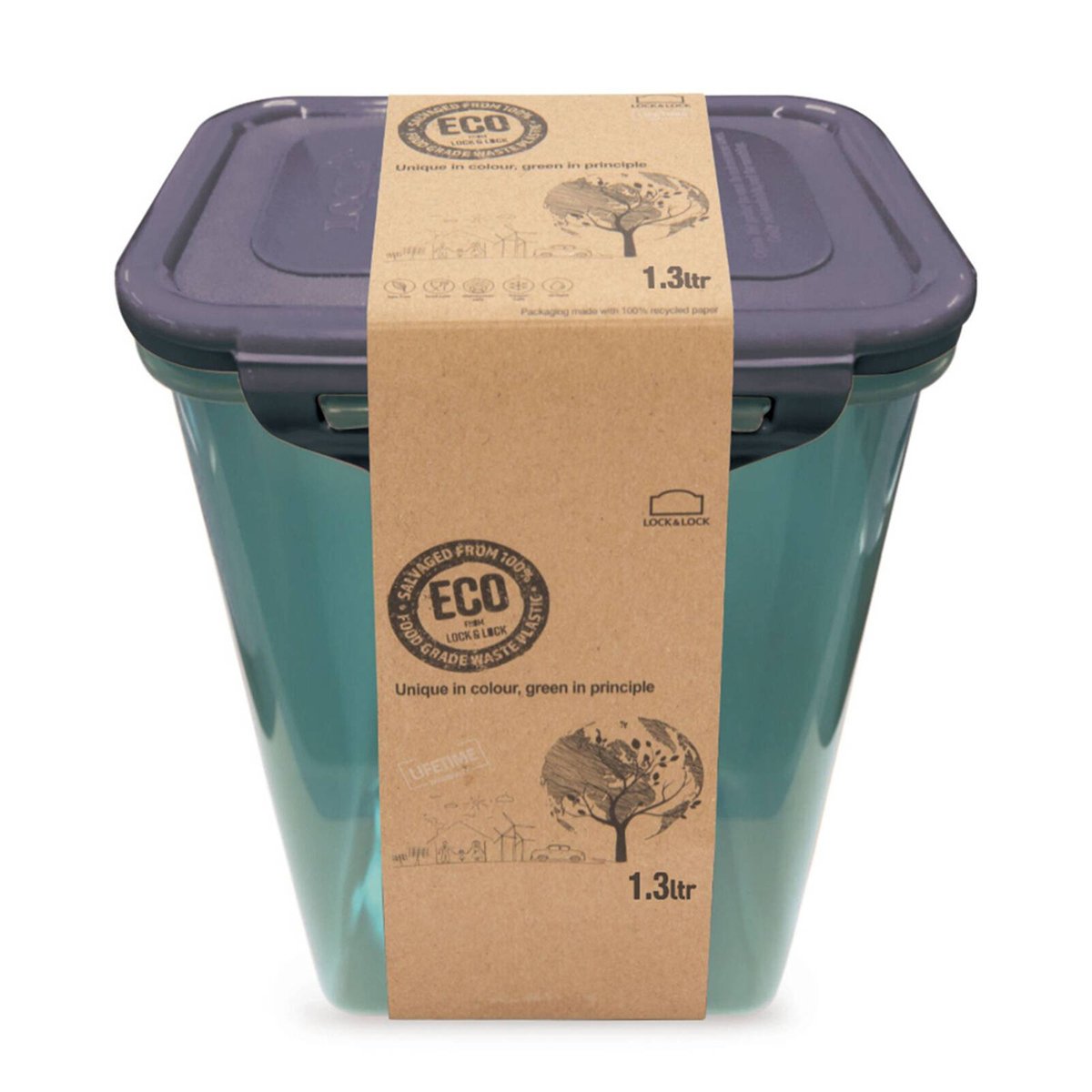 Lock & Lock 1.3L Eco Rectangle Airtight Food Container Set - Tall ...