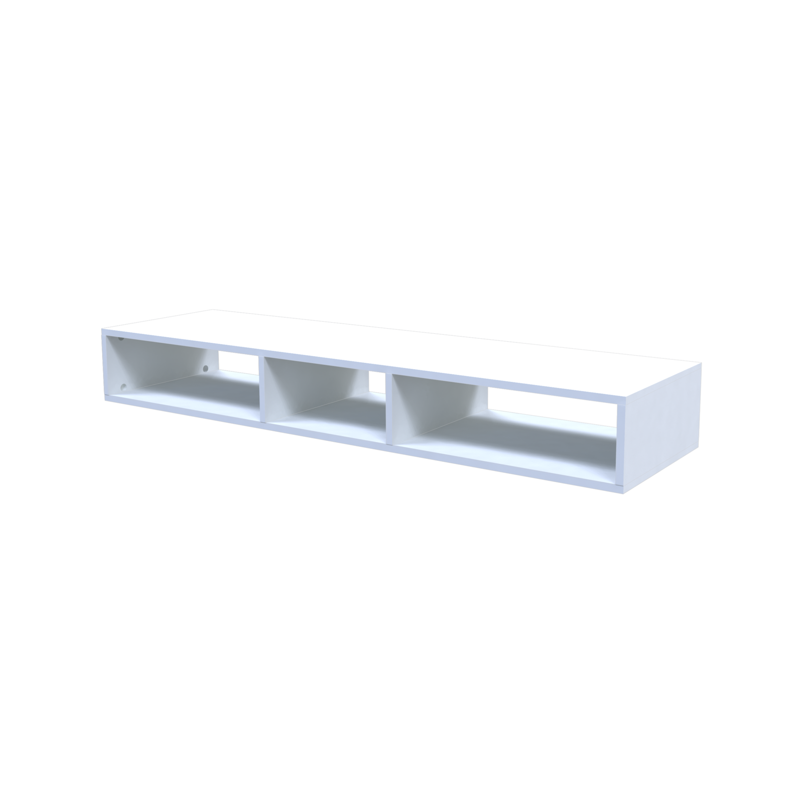 183 x 1406 x 390mm White 1 x 3 Slim Storage Unit - White - Lugna Online