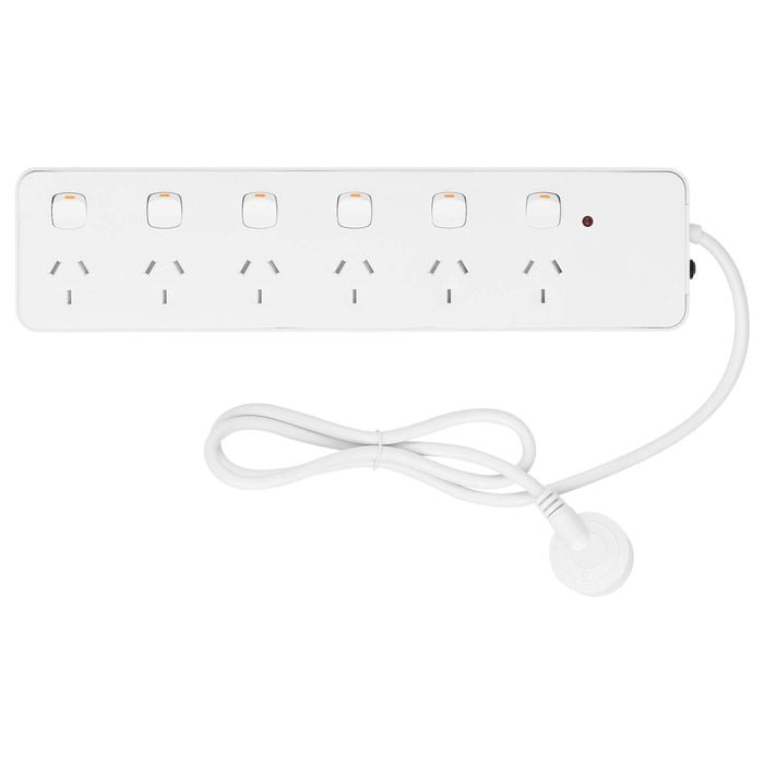 Click 6 Outlet Individually Switched Surge Powerboard with Child Safety ...