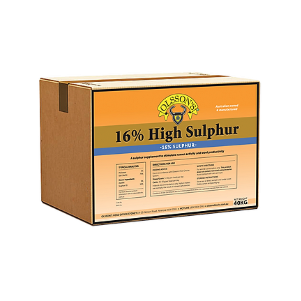 Olsson 16% High Sulphur Animal Feed Supplement for Livestock 20kg ...