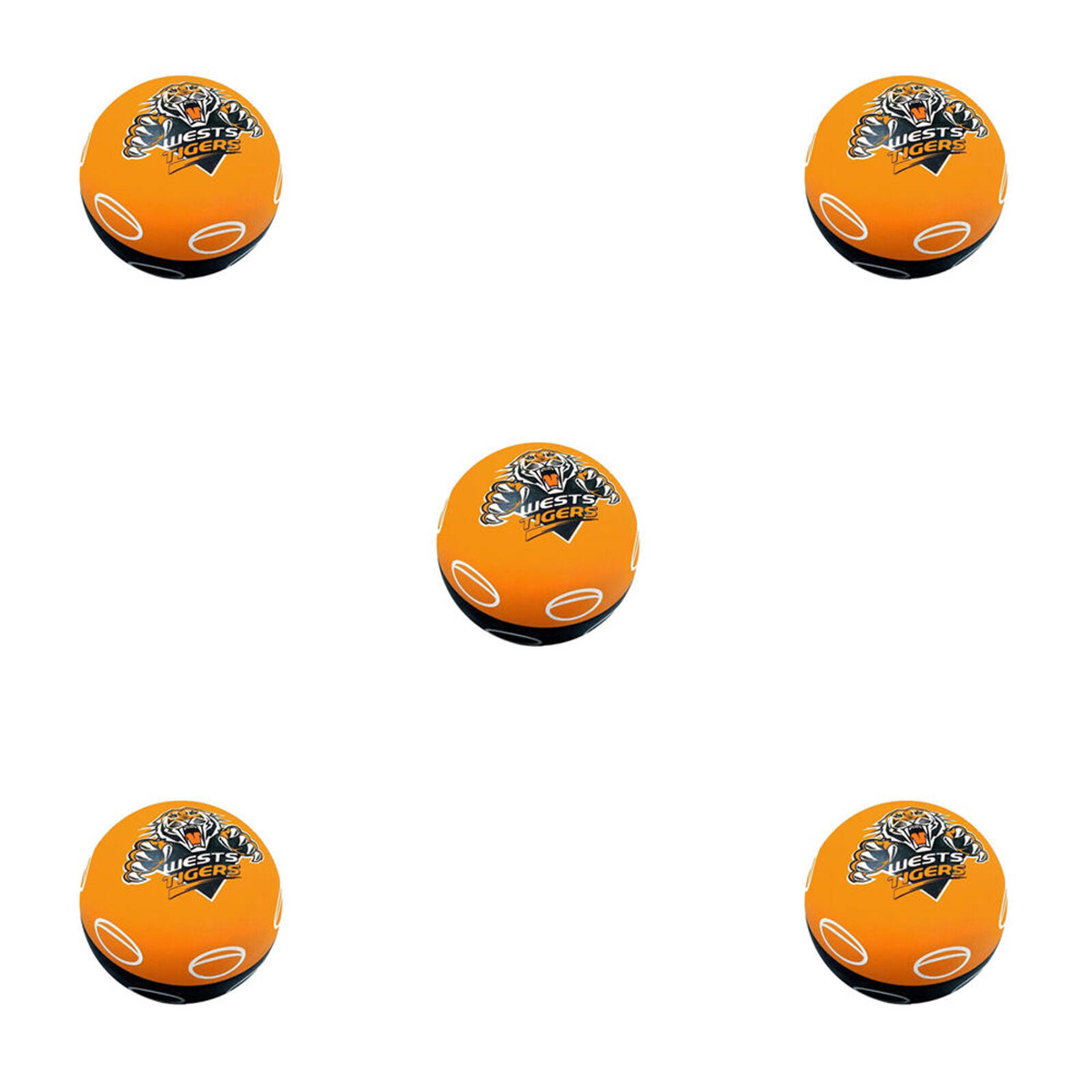 5PK NRL West Tigers NRL Super-High Bounce Ball 60mm - Orange - Bunnings ...